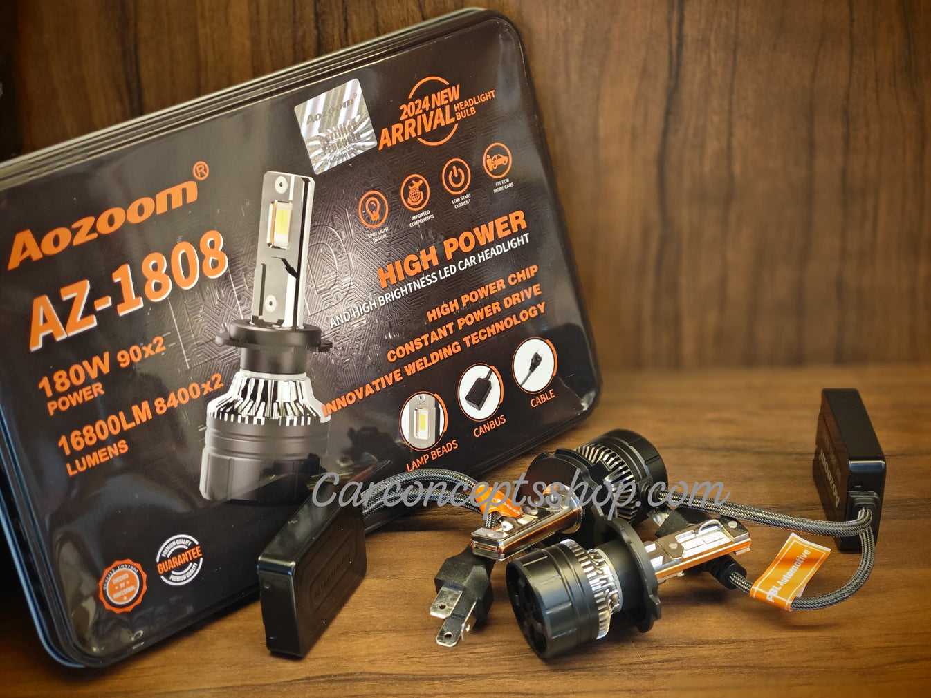 aozoom german brand 180 watt led headlamps AZ1808 6000K – Car Concepts Shop